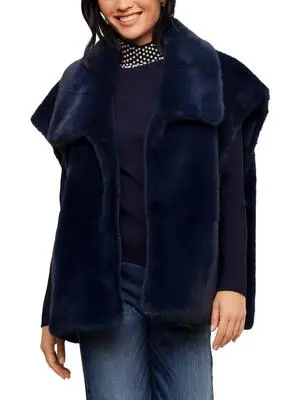 Karen Kane Faux Fur Vest - Navy