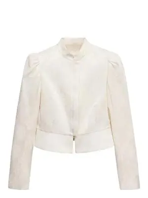 MANGO Band Collar Jacquard Jacket