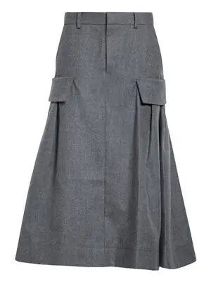 Sacai Wool Flannel Cargo Skirt - Gray