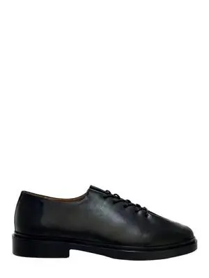 JACQUES SOLOVIÈRE PARIS Edouard Front-pleat Leather Derby Shoes - Black