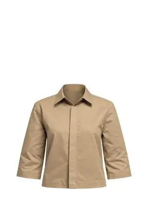 ELAMINS Boxy Silhouette Shirt - Brown