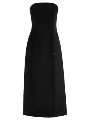 GENNY Strapless Side-slit Midi Dress
