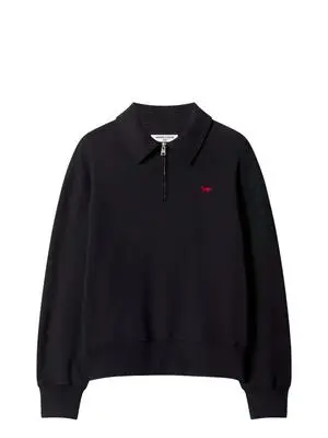 Maison Kitsuné Profile Fox Half-zipped Sweatshirt - Black