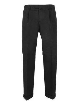 BRIGLIA 1949 Pleated Turn-up Trousers - Grey