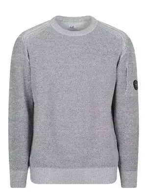 C.P. COMPANY Lens-detail Crew-neck Sweater - Grey