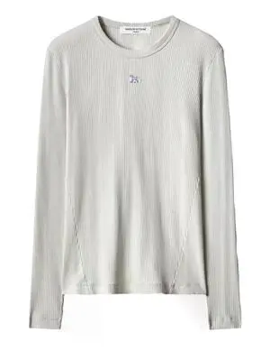 Maison Kitsuné Baby Fox Ribbed-knit Long-sleeve T-shirt - Grey