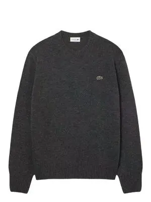 Lacoste Logo-patch Crew-neck Sweater - Grey