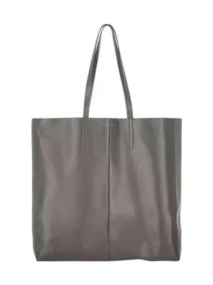 Carven Jean Logo-embossed Leather Tote Bag - Grey