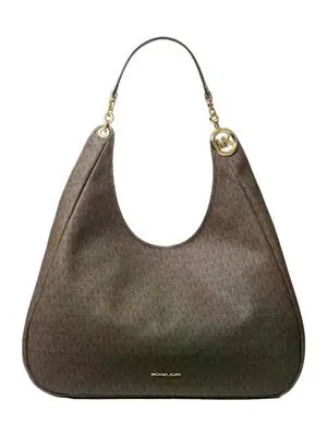Michael Kors Ellie Large Signature Logo Shoulder Bag - Brown
