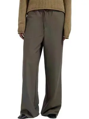 OLAF Drawstring-waist Pinstripe Trousers - Grey