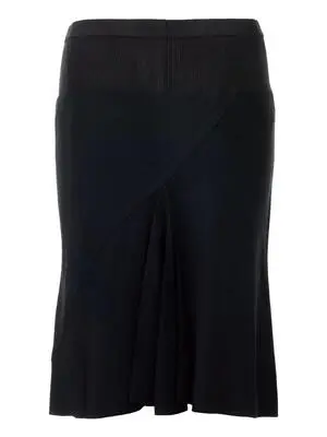 Rick Owens Short Bias Ribbed-waistband Skirt - Black