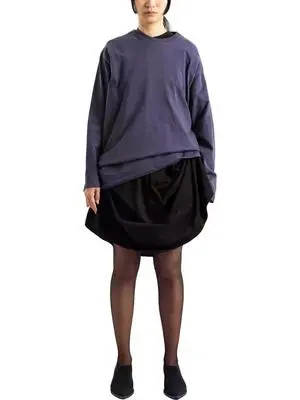 LII Long-sleeve Layered-effect Midi Dress - Blue