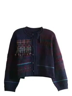 Y’s Fringe-detail Cardigan - Blue