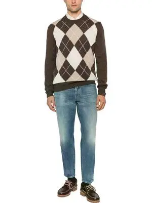 FILERIA Argyle-knit Sweater - Brown