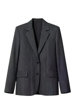 IRO PARIS Kamea Pinstripe-pattern Notched-lapel Blazer - Grey