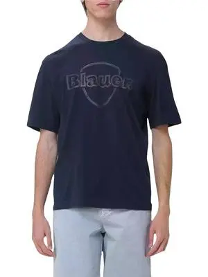 BLAUER. Logo-print Cotton T-shirt - Blue