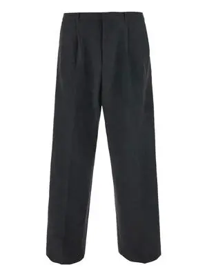 DUNST Pleated Straight-leg Trousers - Grey