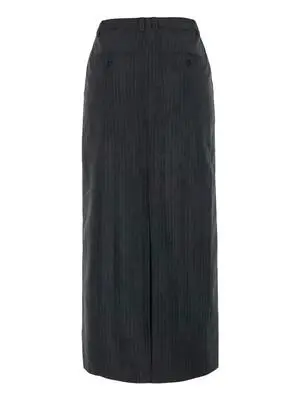 DUNST Pinstripe-pattern Slit Maxi Skirt