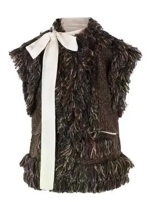 SACAI Bow-detail Tweed Jacket