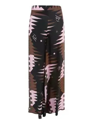 Emilio Pucci Valdimontone-print Silk Trousers - Black