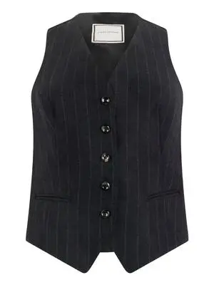 Tagliatore Pinstripe-pattern Sleeveless Waistcoat - Grey