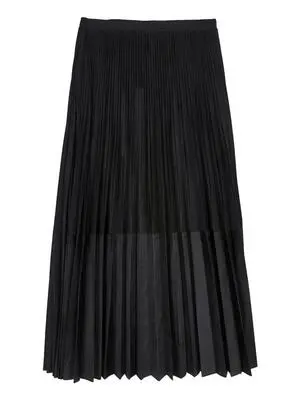 LESS High-waisted Pleated Maxi Skirt - Black