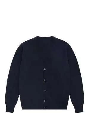 Emporio Armani Logo-embroidered V-neck Cardigan - Blue