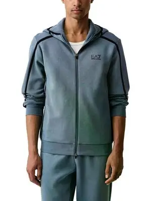 EA7 Logo-print Zip-up Tracksuit - Blue