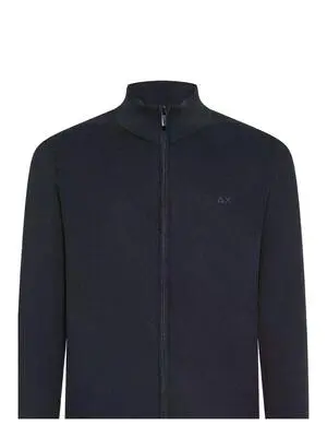 SUN 68 Zip-up Knitted Sweater - Blue