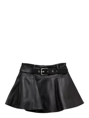 Loewe Belted Flared Mini Skirt - Black