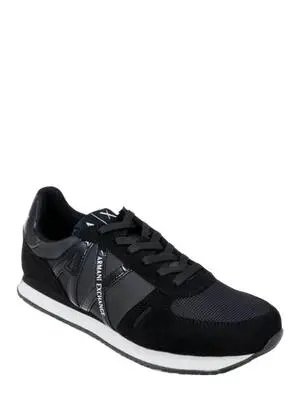 Armani Exchange Logo-patch Sneakers - Black