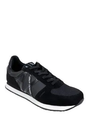 Armani Exchange Logo-patch Sneakers - Black