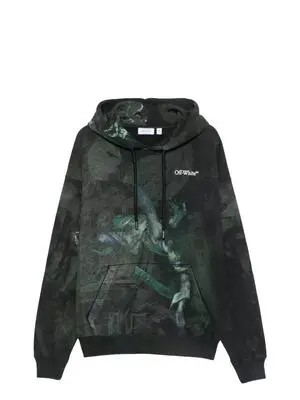 Off-White Graphic-print Drawstring Hoodie - Black