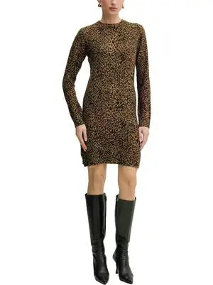 MORGAN Animal-print Mini Dress - Brown