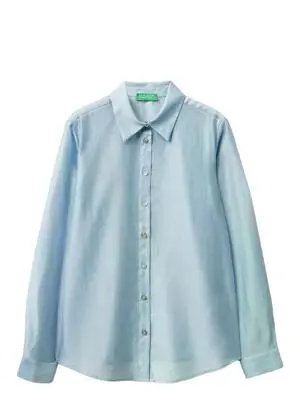 BENETTON Slub-texture Shirt - Blue