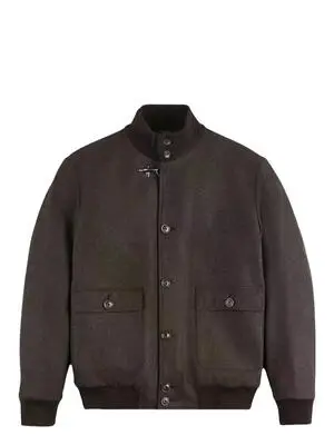 FAY Hook-fastening Bomber Jacket - Brown