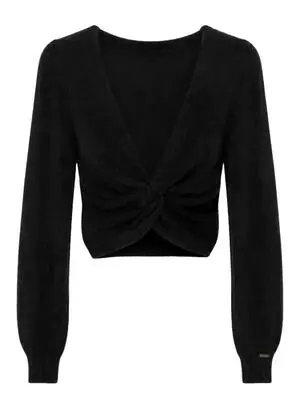 TWINSET Twist-detail Cropped Sweater - Blue