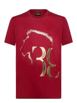 BILLIONAIRE Lion-print Crew-neck T-shirt - Red