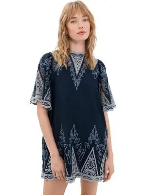 Sea Vali Embellished Mini Dress - Blue