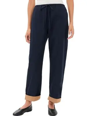 LESET Yoshi Contrast Drawstring Pants - Midnight/camel