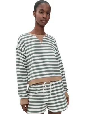 Z Supply Low Key Stripe Sweatshirt - Monstera