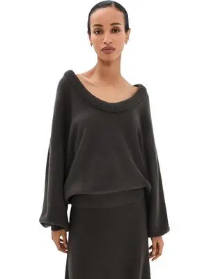 LISA YANG Doria Cashmere Sweater - Dark Fern