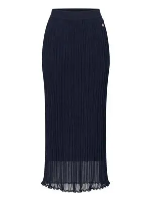 SMART AND JOY Long Ribbed Knit Skirt - Grey
