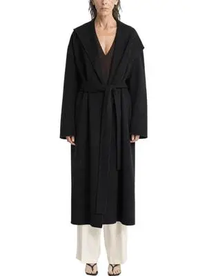 TOTEME Wool Hooded Coat - Black