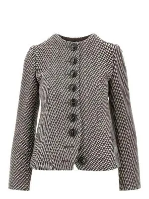 Emporio Armani Wool Blend Blazer Jacket - Brown
