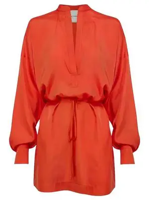BONDI BORN Mini Tunic Silk Dress