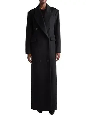 HEIRLOME Pascal Double Breasted Camel Hair Coat - Black