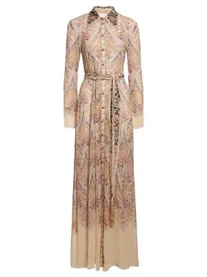 Zimmermann Valiant Deco Print Long Sleeve Maxi Shirtdress - Deco Multi