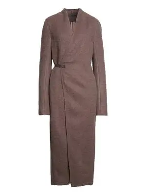Rick Owens Boiled Alpaca & Wool Blend Lab Coat - Dark Dust