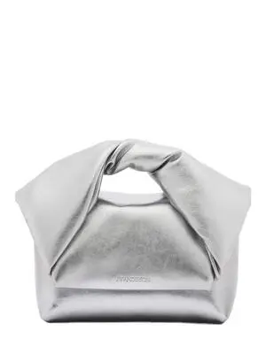 JW Anderson Twister Small Leather Top-handle Bag - Silver